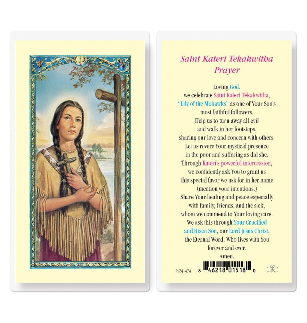 Fratelli Bonella St Kateri Tekakwitha Prayer Laminated Holy Cards 25pc ...