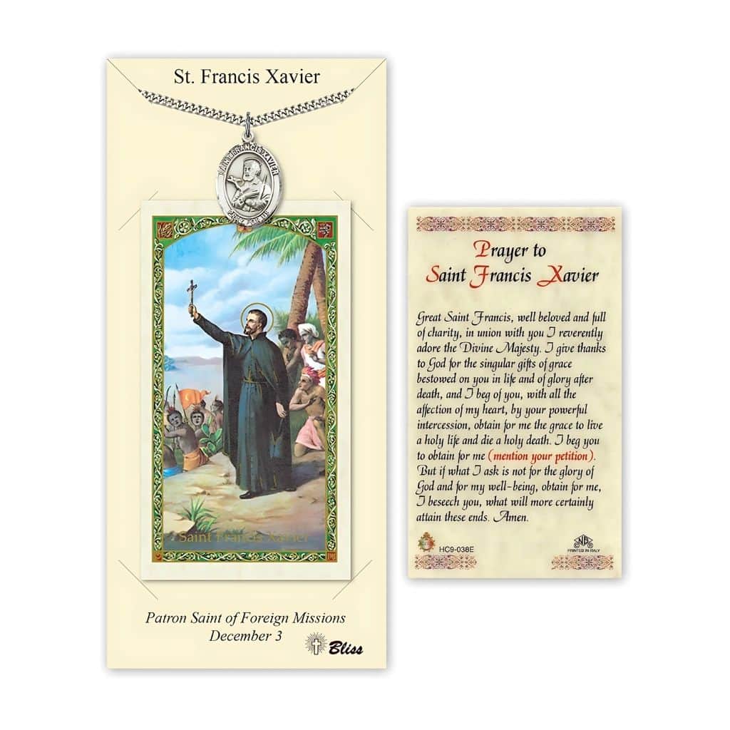 Bliss St Francis Xavier Medal and Prayer Holy Card Gift Set – Heavenly ...