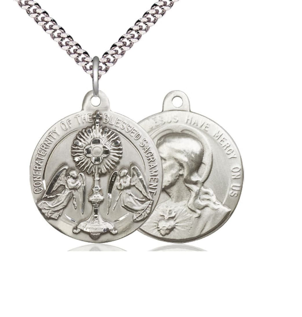 Bliss Blessed Sacrament and Sacred Heart of Jesus Sterling Silver Meda ...