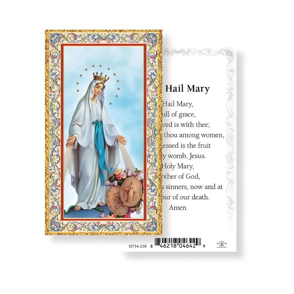 Fratelli Bonella Hail Mary Holy Cards 100pcs – Heavenly Divine Rosaries