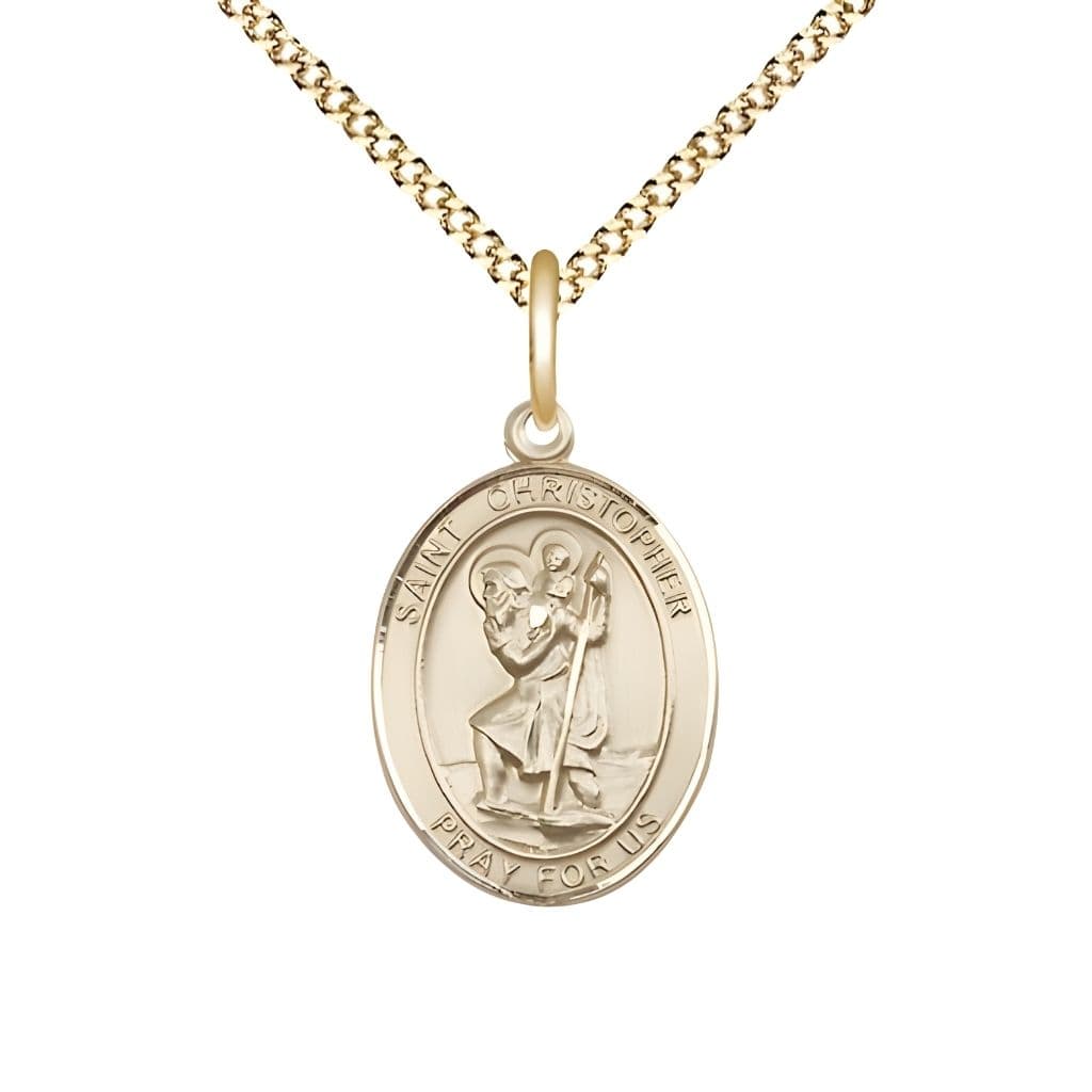 Bliss St. Christopher Gold-filled Oval Engravable Medal – Heavenly ...