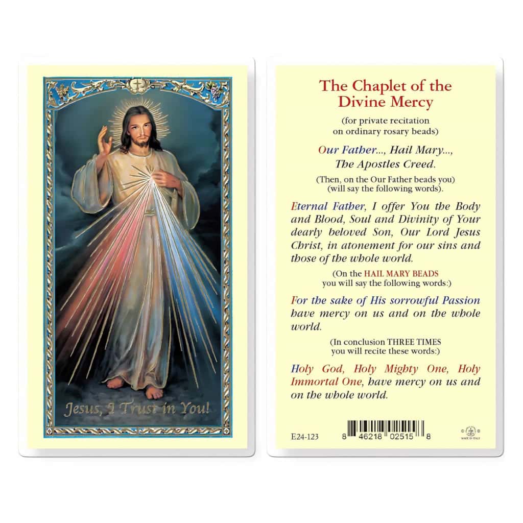 Fratelli Bonella Chaplet of the Divine Mercy Laminated Holy Cards 25pc ...