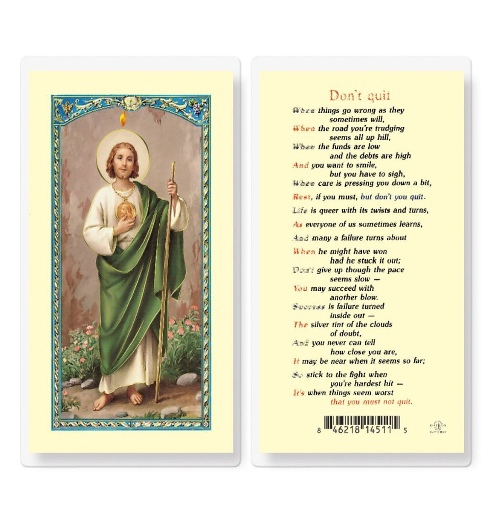 Fratelli Bonella St Jude Thaddeus Don't Quit Laminated Holy Cards 25pc ...