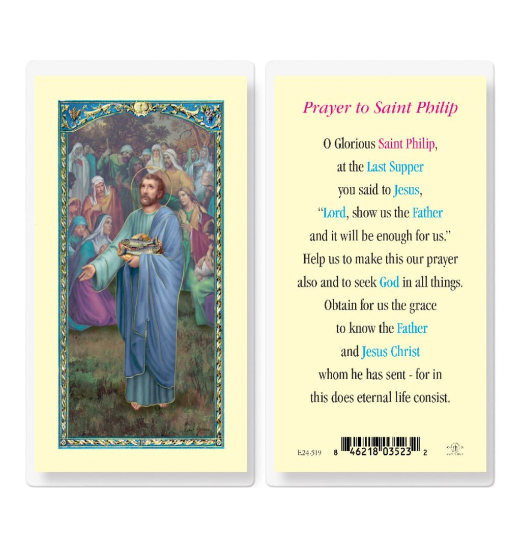 Fratelli Bonella St Philip the Apostle Prayer Laminated Holy Cards 25p ...