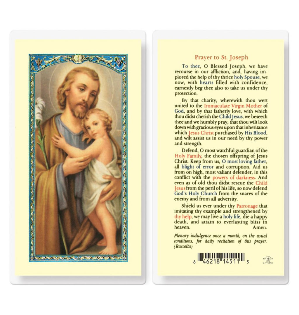 Fratelli Bonella St Joseph Prayer Laminated Holy Cards 25pcs – Heavenly ...