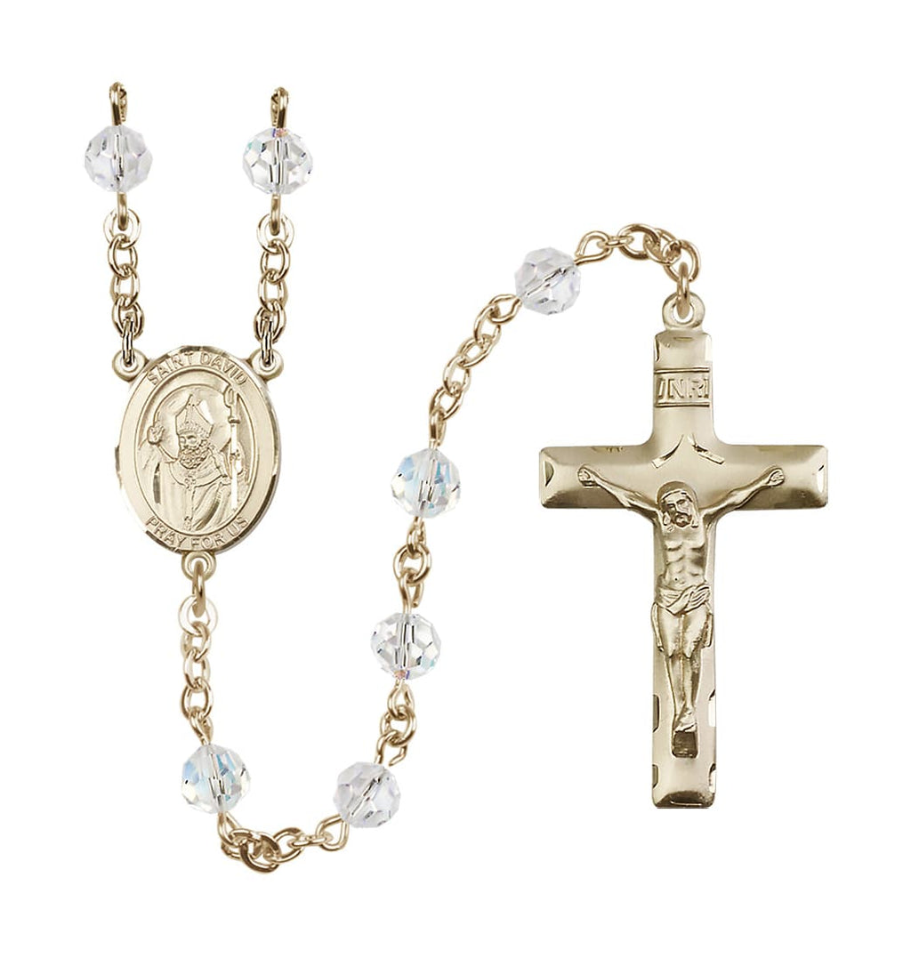 Gold-filled St David of Wales Rosary | Crystal Beads | Catholic ...