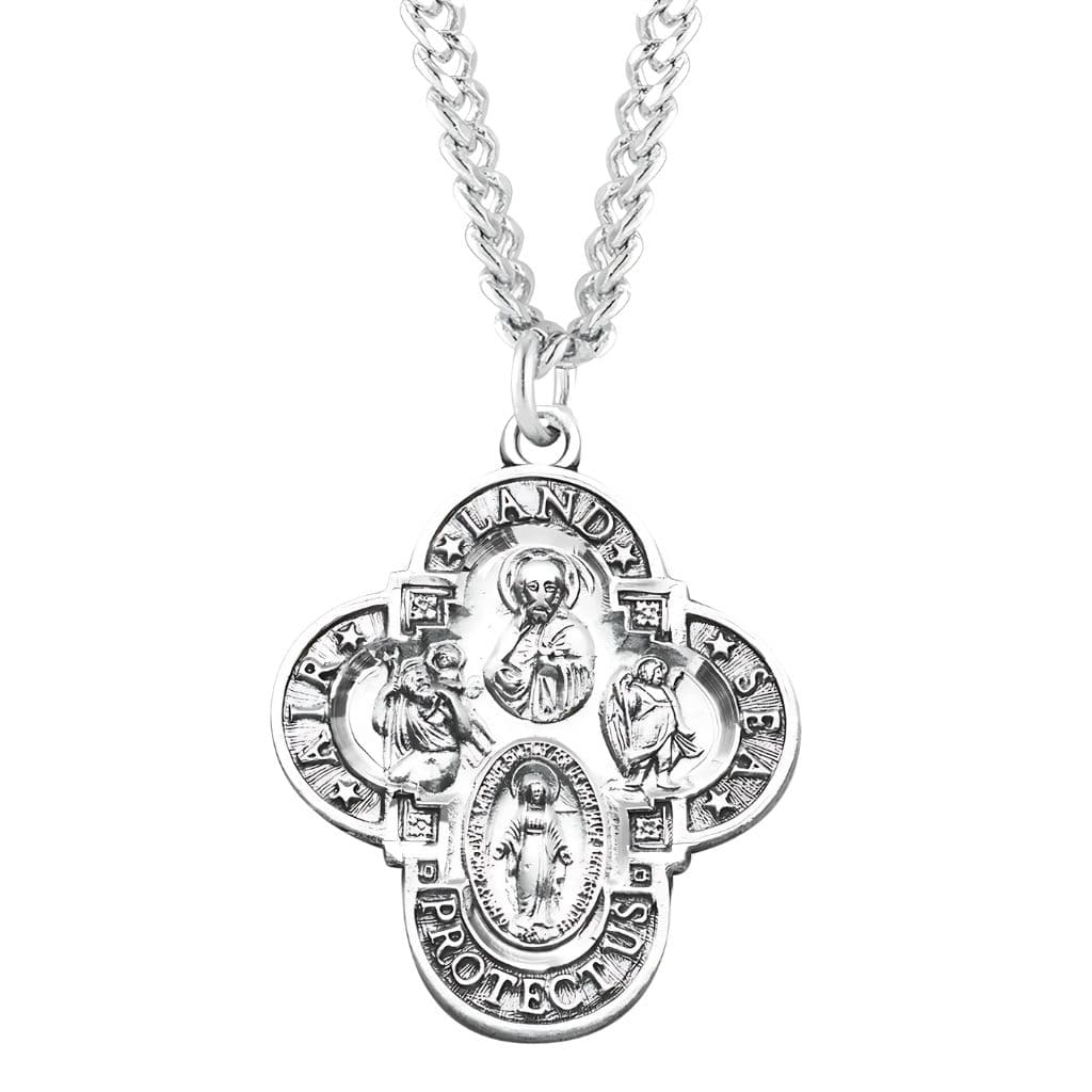 Military 4-Way Cross Sterling Silver Medal - HMH Religious – Heavenly ...